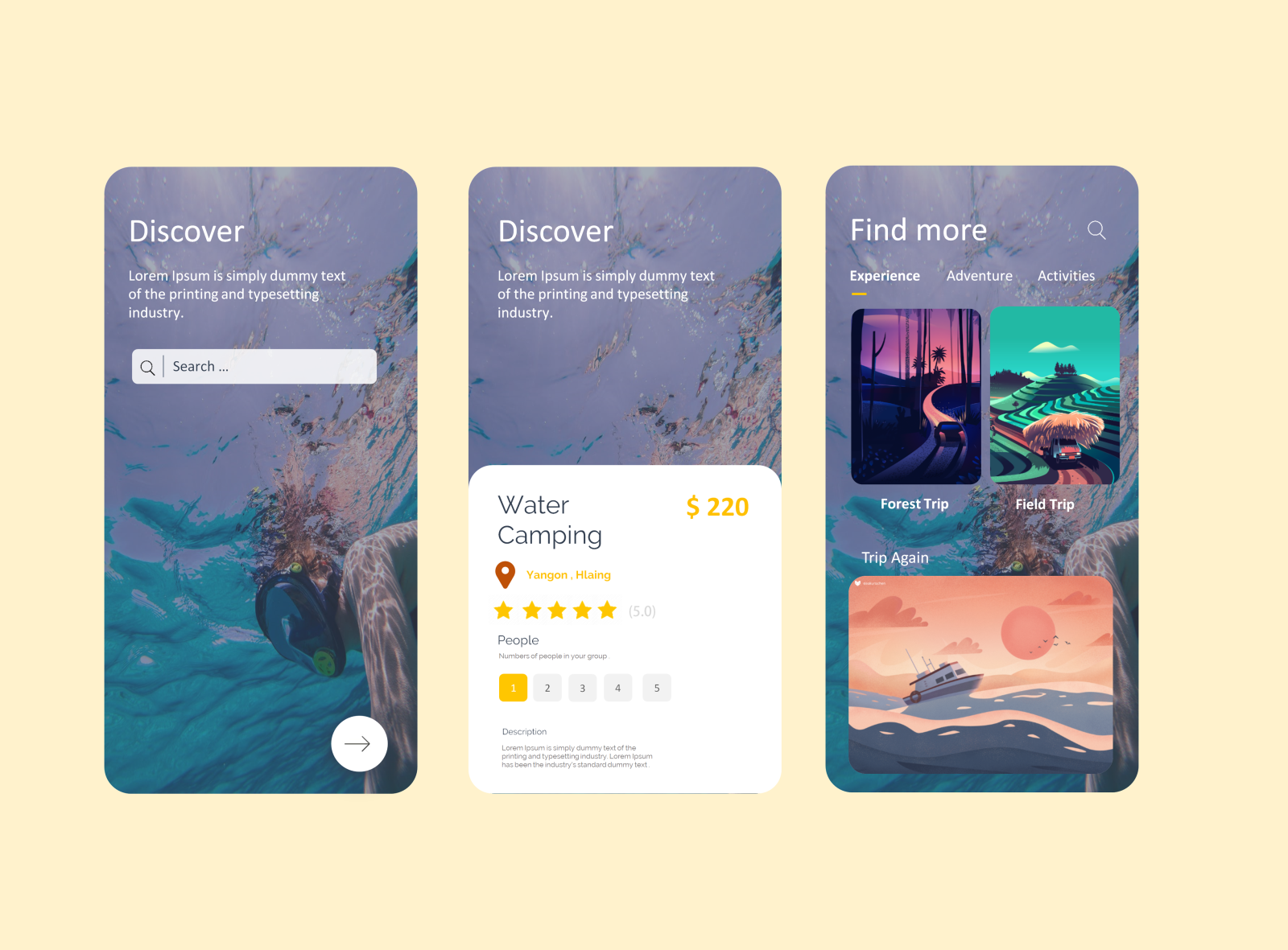 Simple Mobile UI/UX Design by Arkar Zin Naing on Dribbble