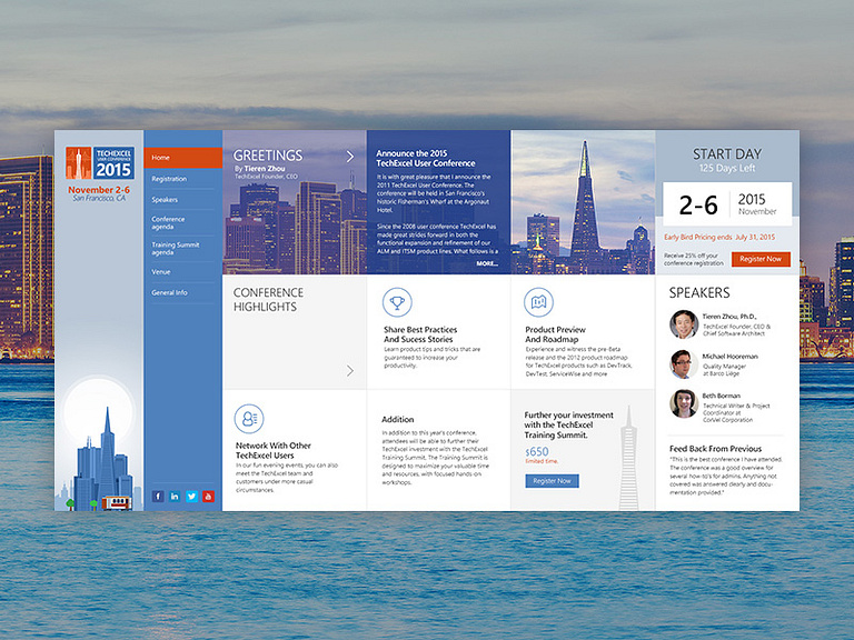 user conference website design by Jianping on Dribbble