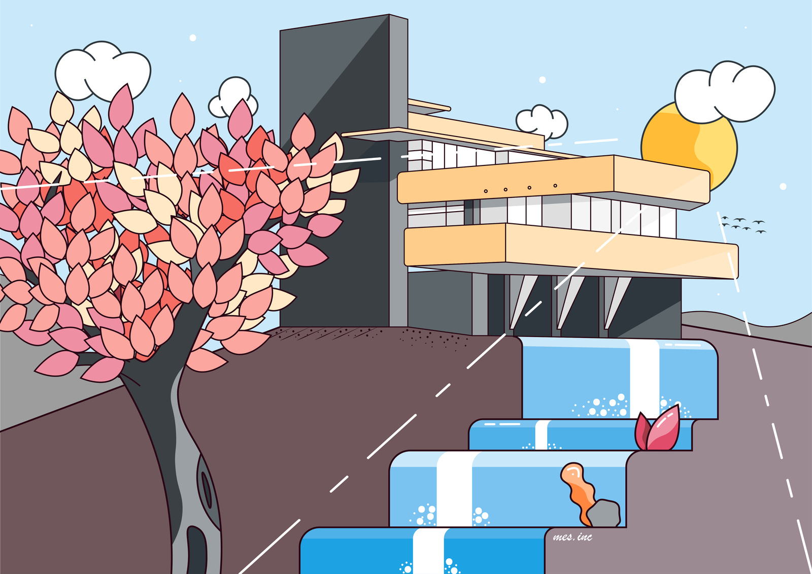 Waterfall House by Victor Kiprop on Dribbble