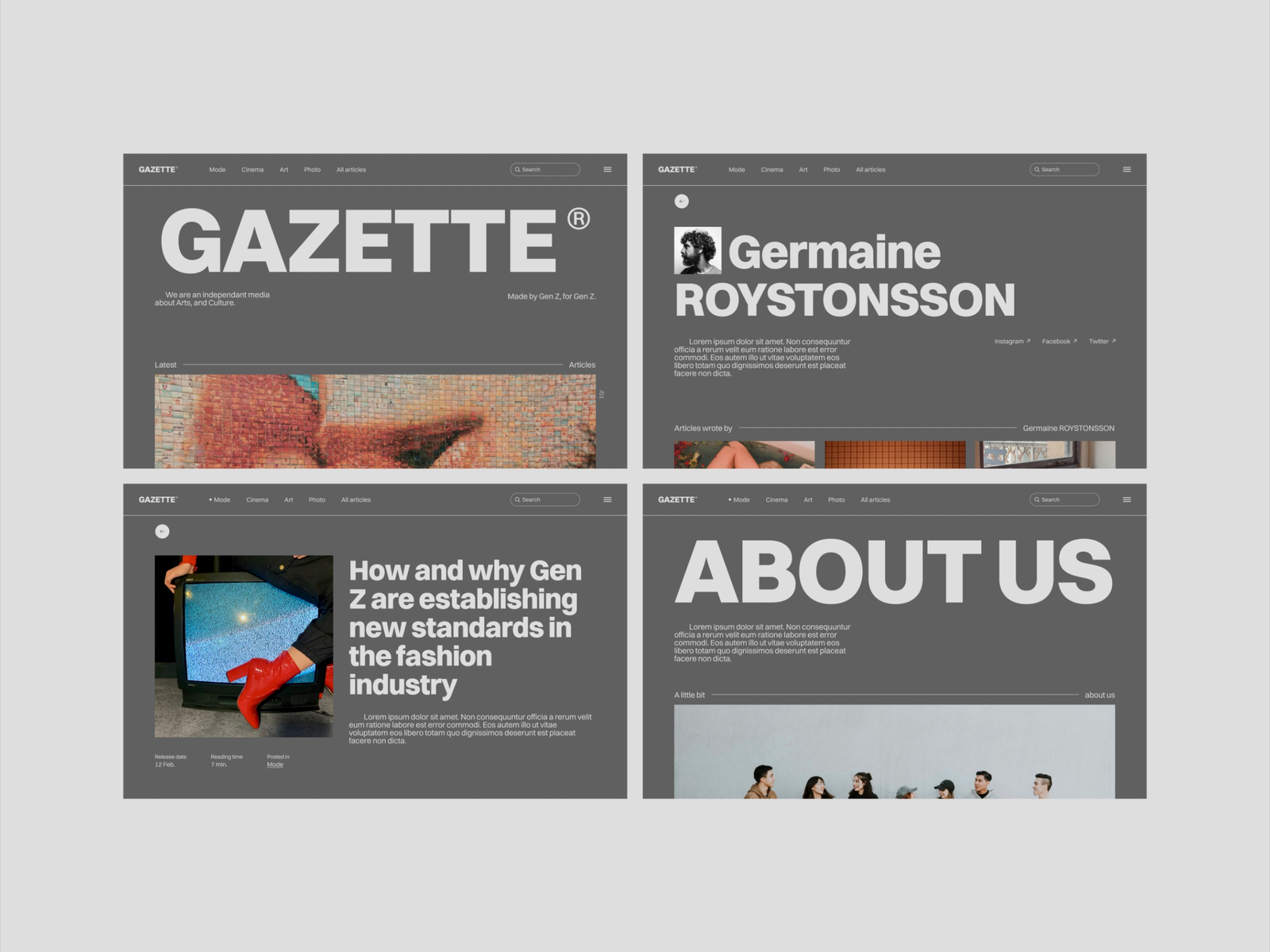 Gazette - Blog Website Layout by Eliot BESSON on Dribbble