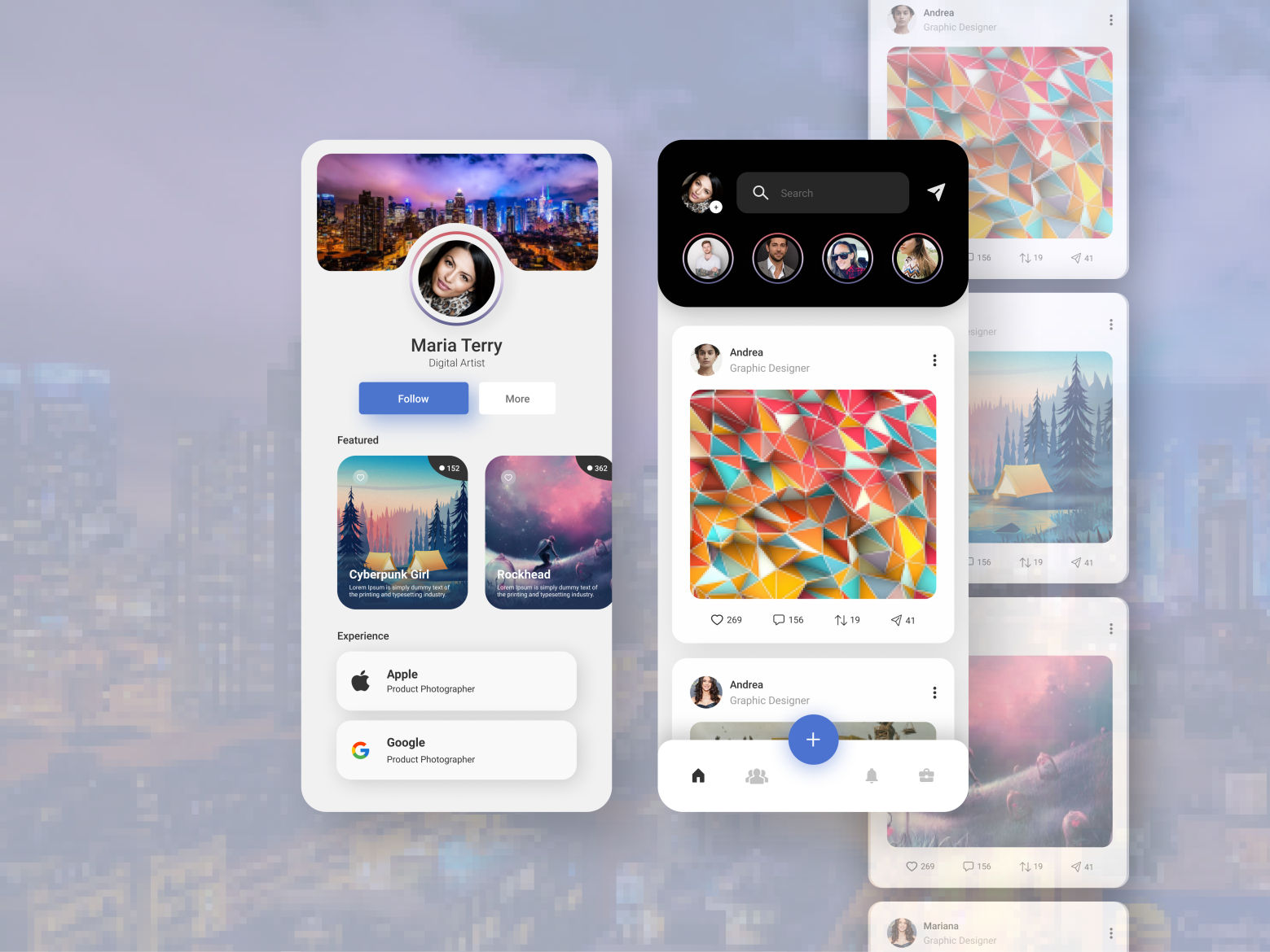 Creative Content Sharing App by Hitesh Gajjar on Dribbble