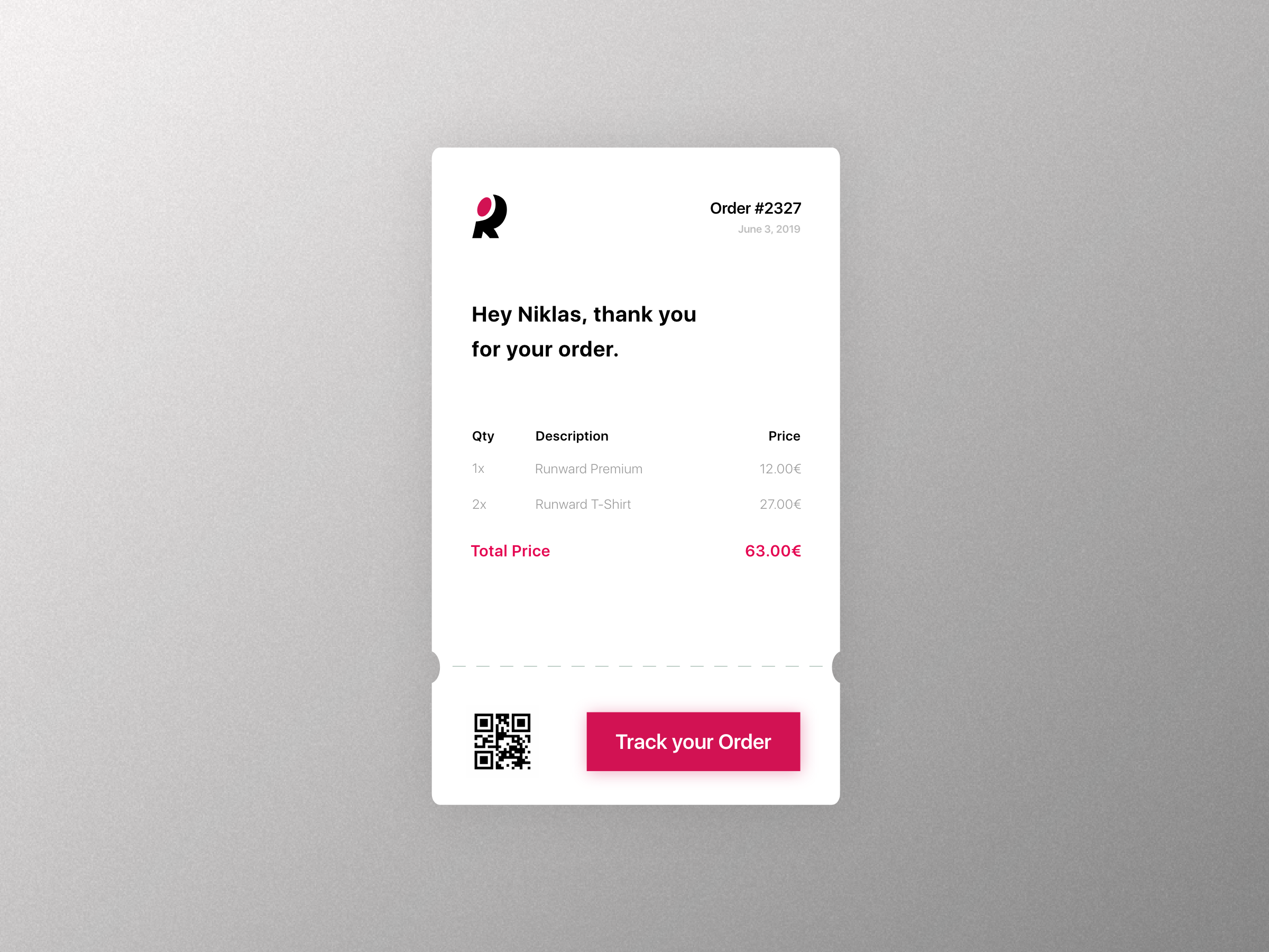 👨🏻‍💻 UX Design | E-mail Receipt by Niklas Luther on Dribbble