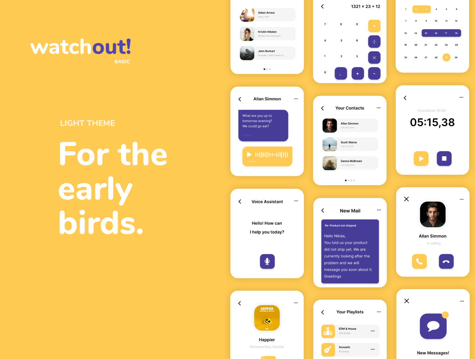 ⌚️ Apple Watch UI Kit | Watchout! Basic by Niklas Luther on Dribbble