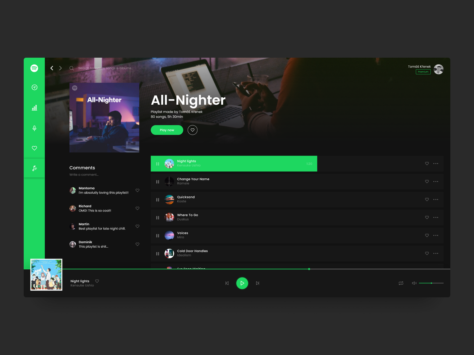 Spotify Desktop App - Playlist by Lexdesign on Dribbble