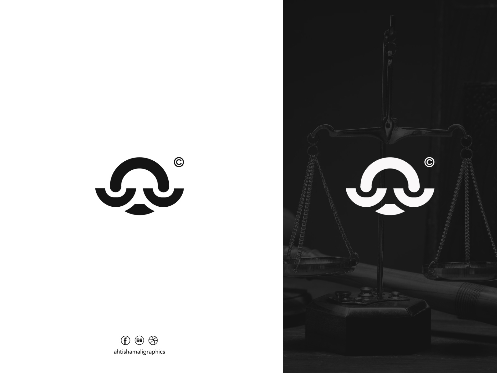 identity mark for "Law Firm" by Ahtisham Ali on Dribbble