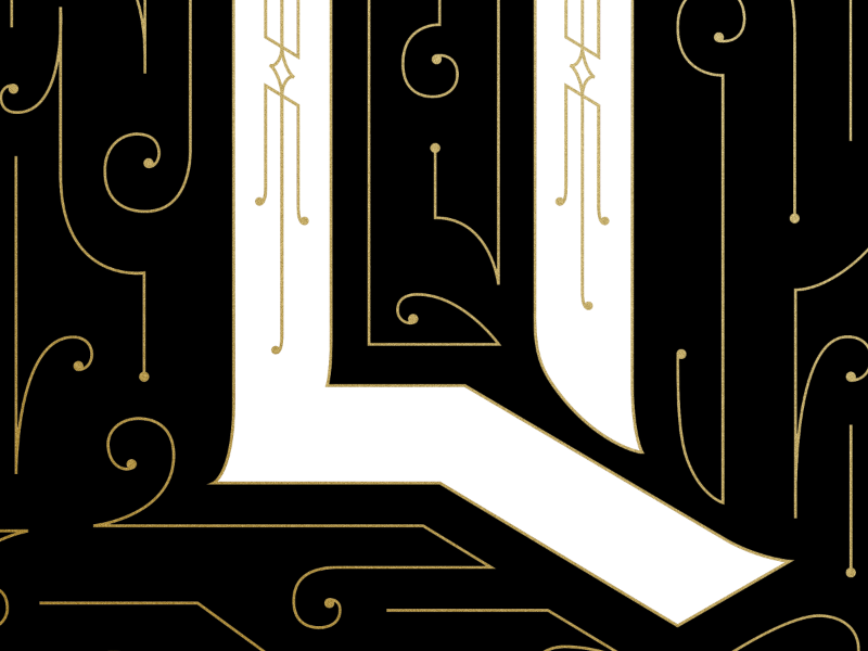 Dropcap Q for a friend's dad by Sean O'Connor on Dribbble