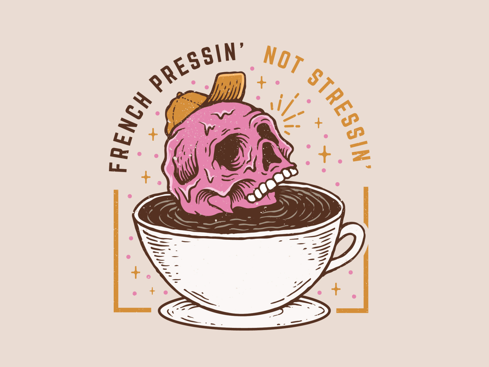French Pressin' Not Stressin' by Chris Gipple on Dribbble