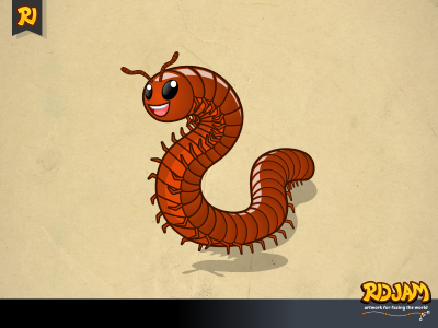 Millipede Cartoon Character by ridjam on Dribbble