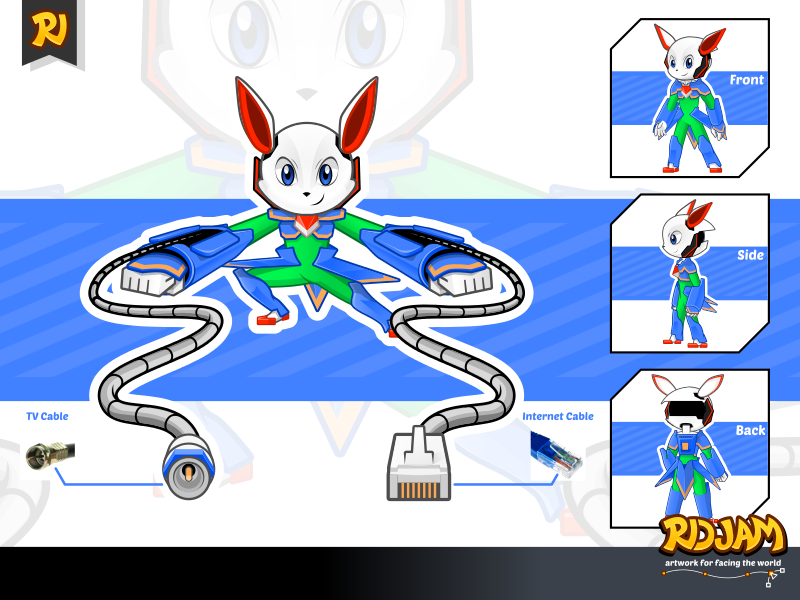 Robot Rabbit Cartoon Character Pose 3 by ridjam on Dribbble
