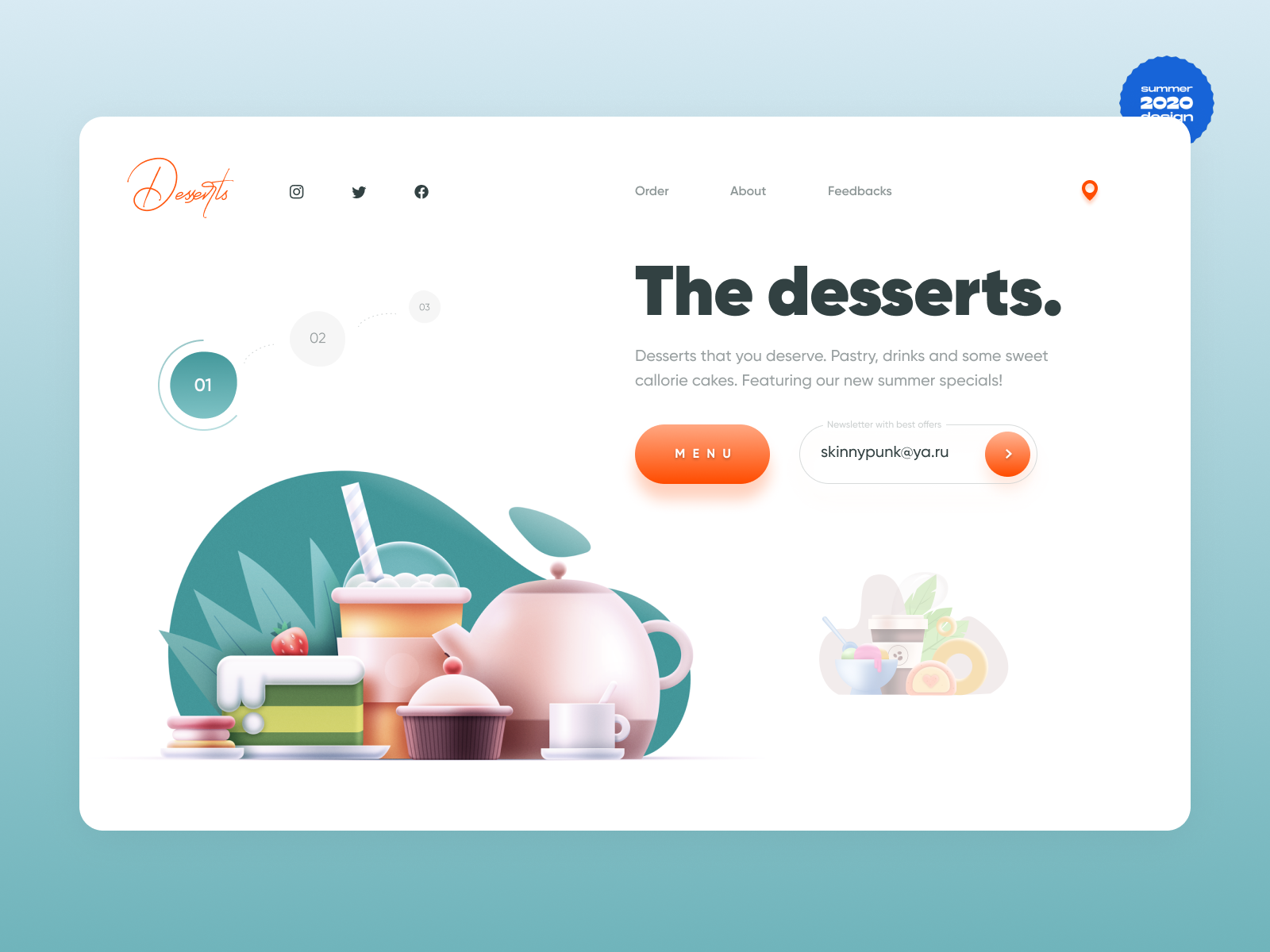 Desserts Cafe - Web Design Concept by 🌐 D.D.C on Dribbble