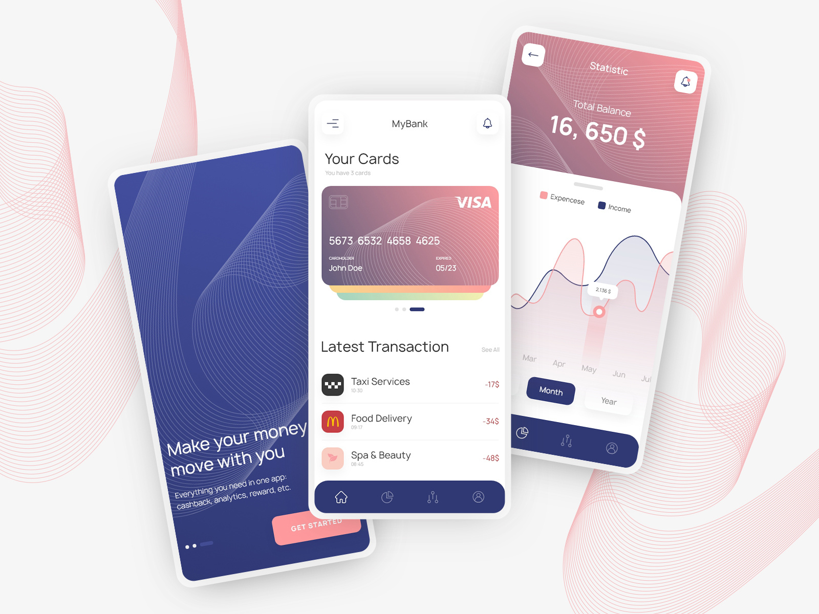 Mobile banking app by Victoria Shance on Dribbble
