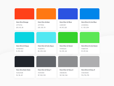 Here One App Style Guide - Colors by Sean on Dribbble