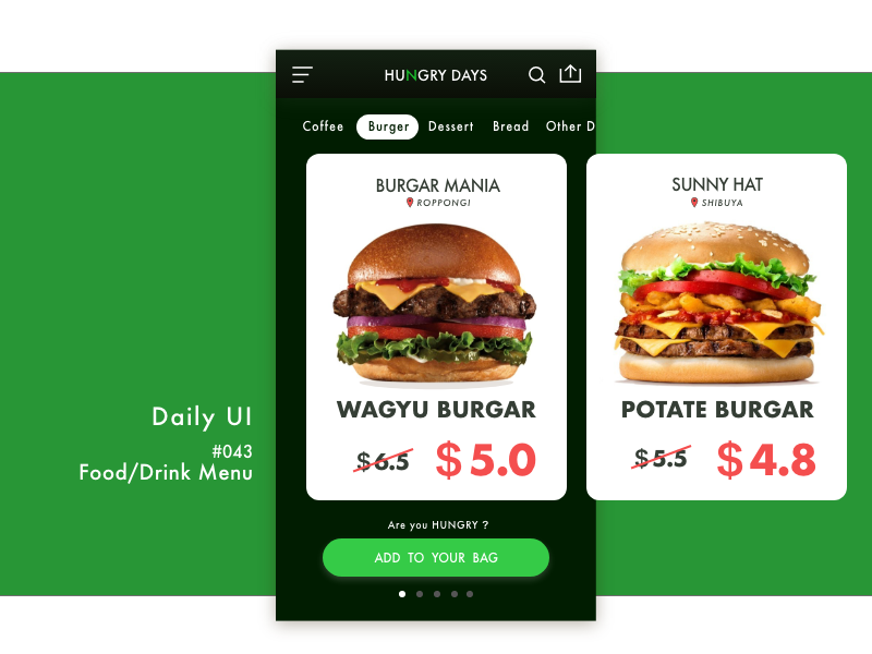 Daily_UI_#043_ Food_Drink Menu by Takenouchi Seiji on Dribbble