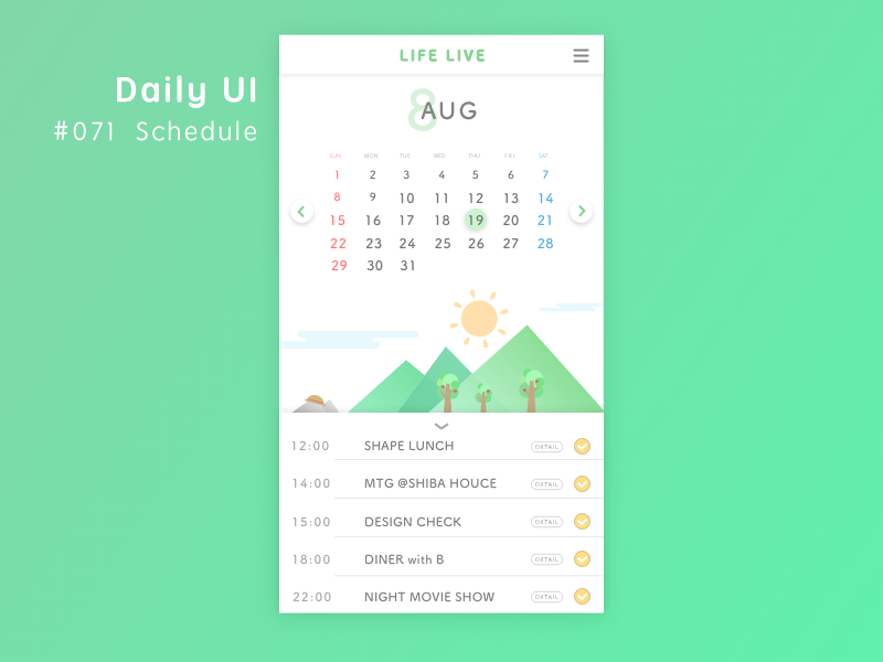 Daily_UI_#071_ Schedule by Takenouchi Seiji on Dribbble