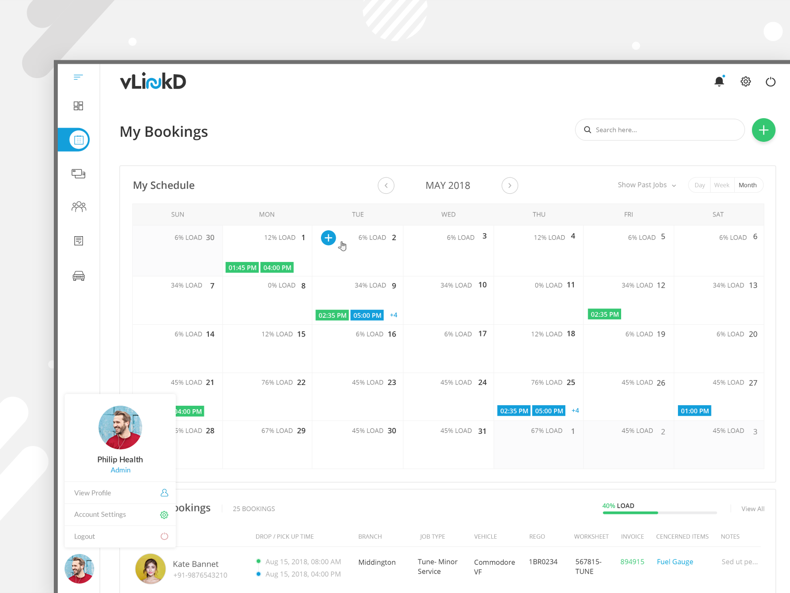 VLinkD My Booking Screen by Nishan Singh on Dribbble