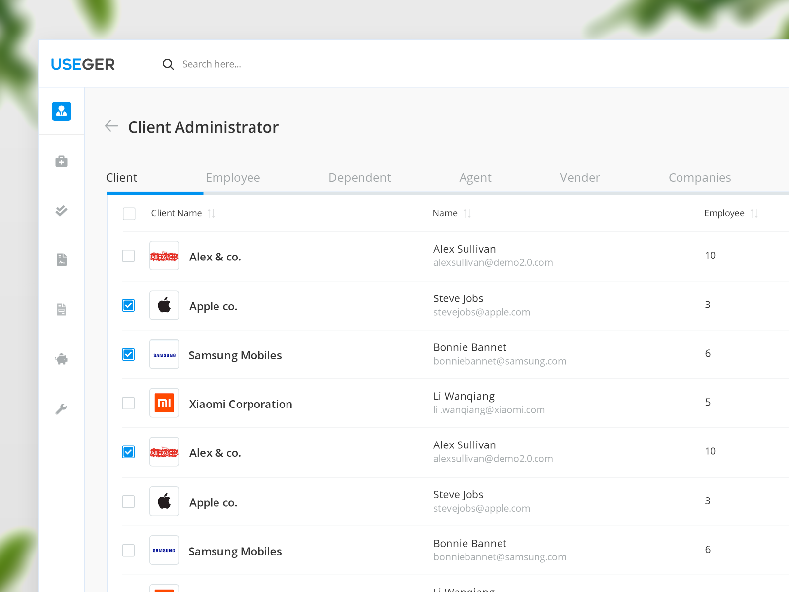 USEGER - Client Administrator Interface by Nishan Singh on Dribbble