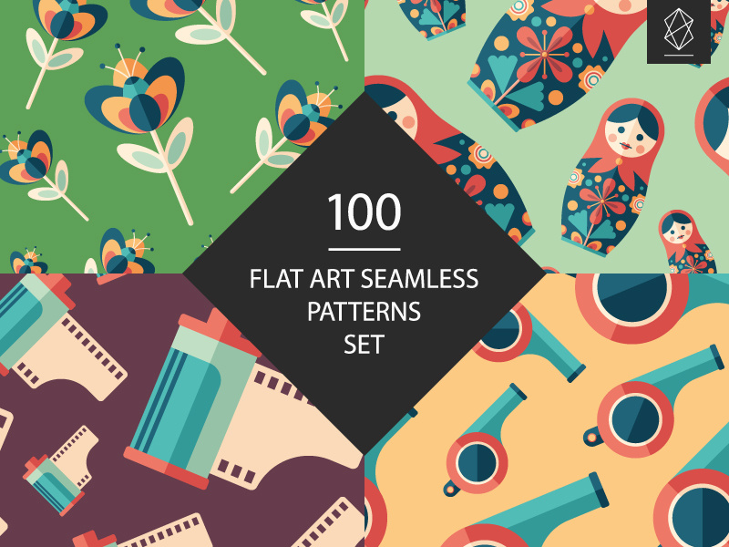 100 Flat art seamless patterns set by Yury Velikanov on Dribbble