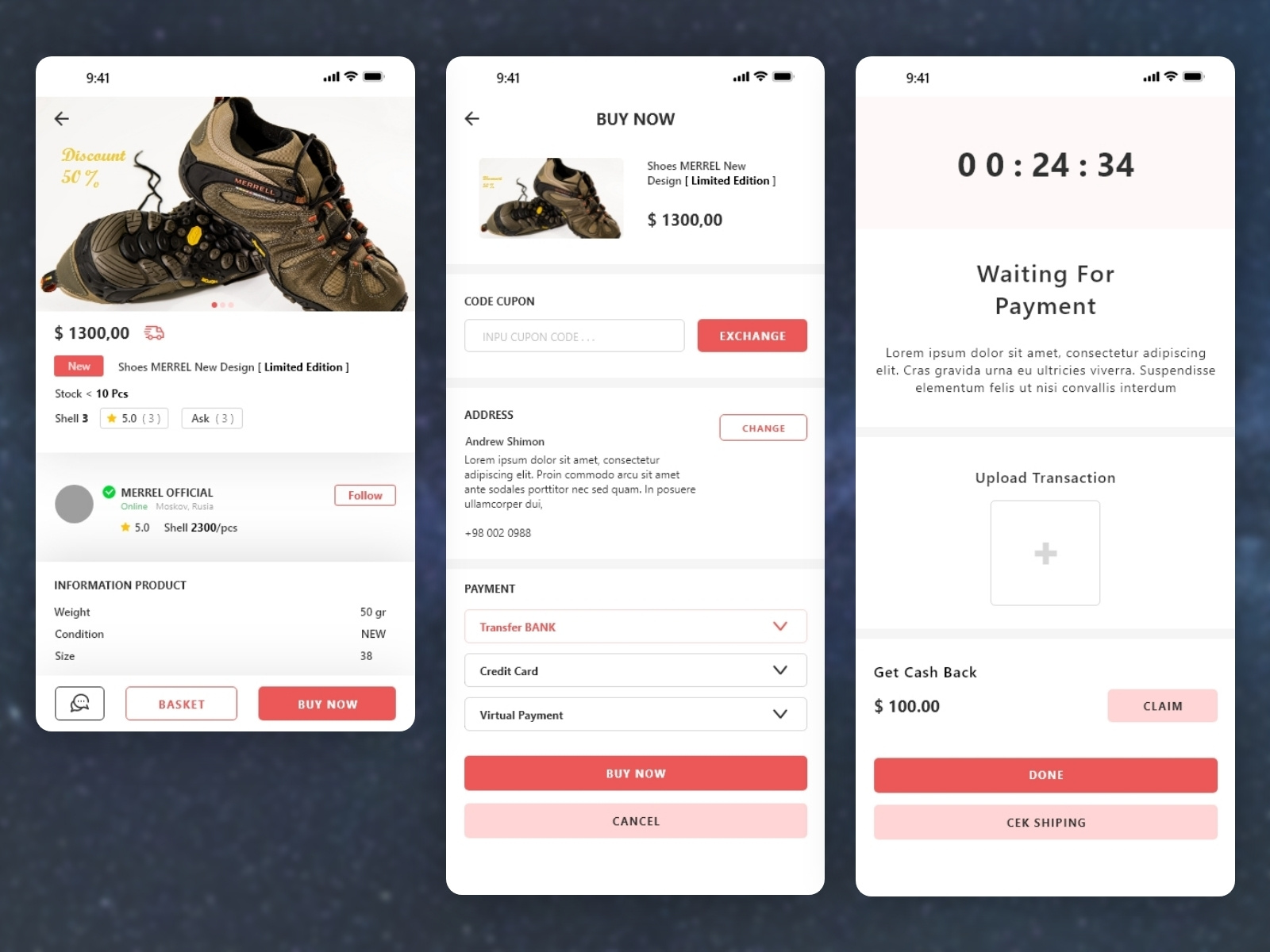 Shoes Shop UI and UX Mobile by _andi64 on Dribbble
