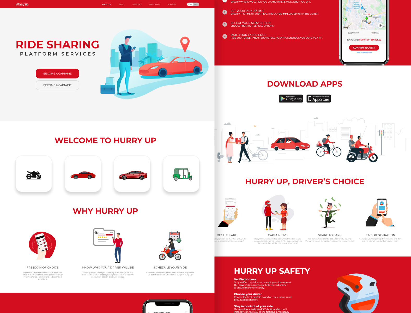 Ride Sharing Website UI Design by Yousuf Al Mahmud on Dribbble