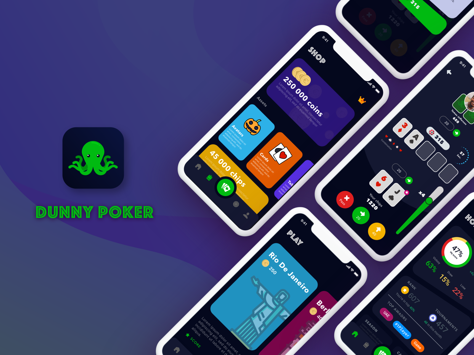 Poker App, Mobile App design by Александр Бойко on Dribbble