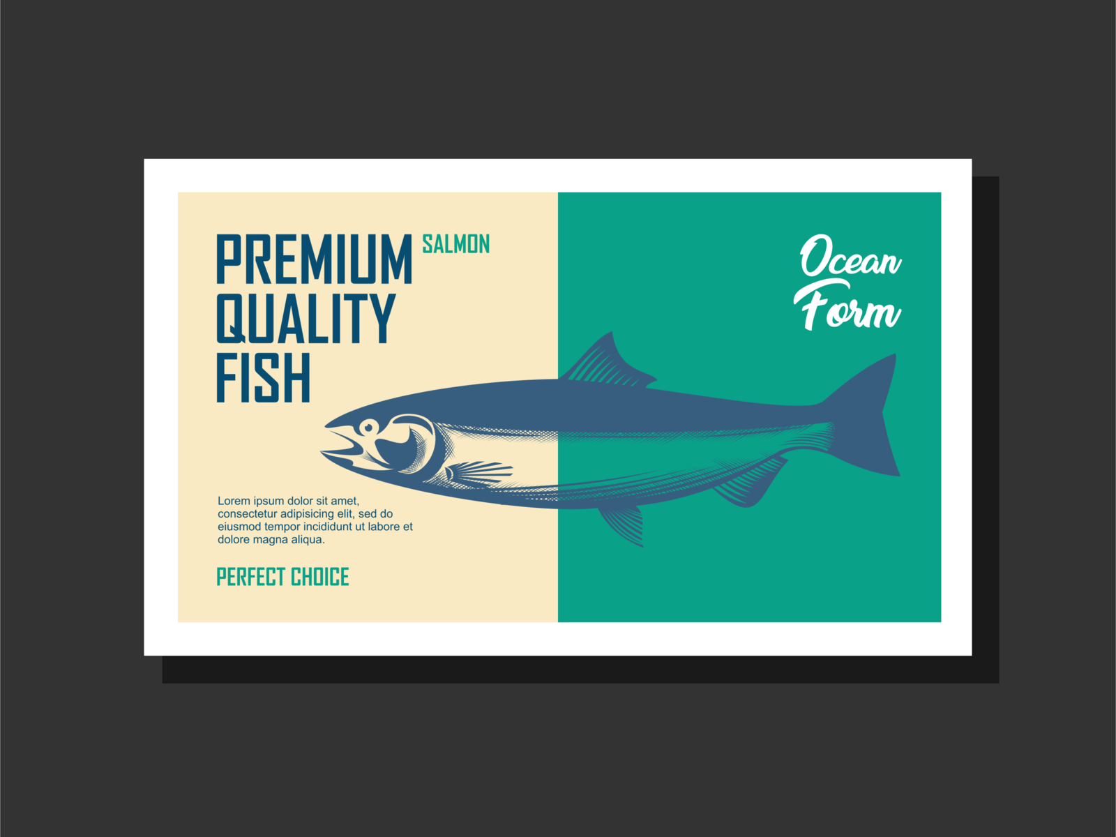 Label Design-Salmon Fish by Wonderkid on Dribbble