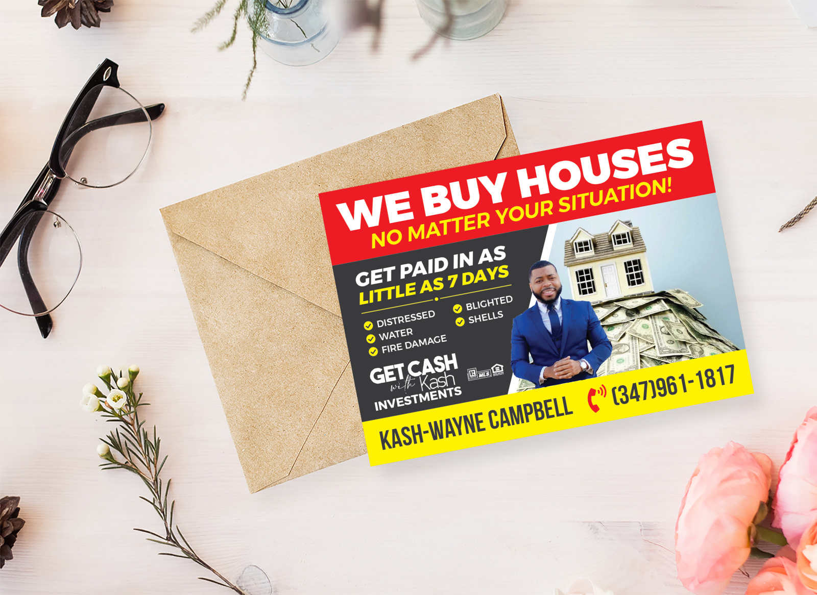 Postcard Design for A Real Estate Agent by Creativesidea on Dribbble