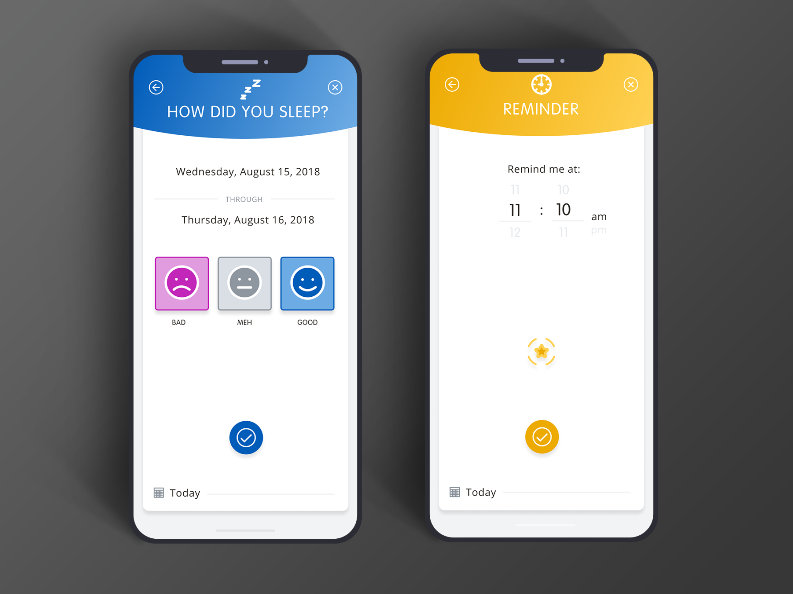 Sleep Tracking and Reminders Screen by Brian White on Dribbble