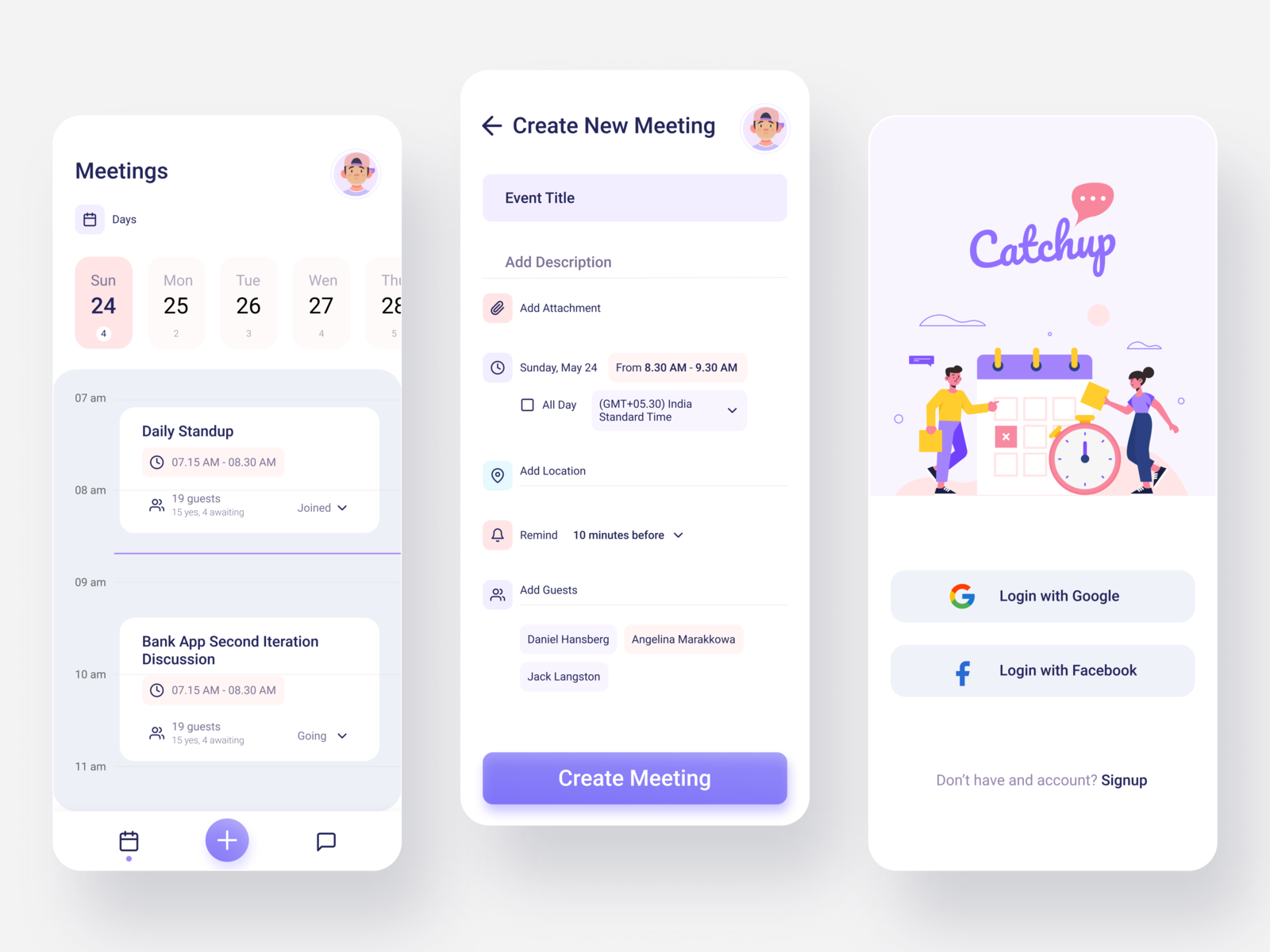 Meeting booking app concept UI by Uchitha H. on Dribbble