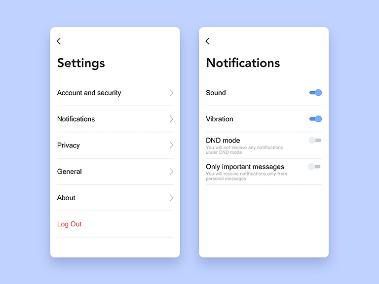 #Daily UI 007-Settings by Collinhere on Dribbble