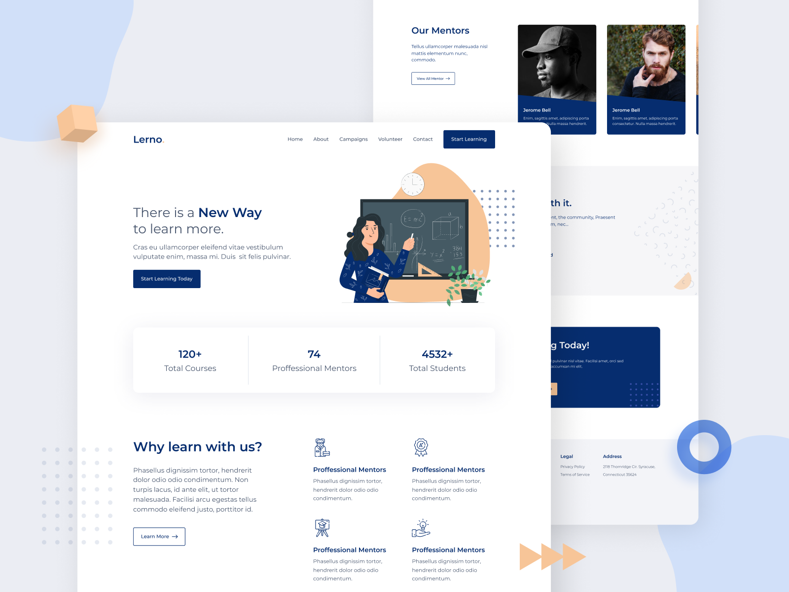 Lerno - eLearning Landing Page Web UI by Pranto Kumar Pashi on Dribbble