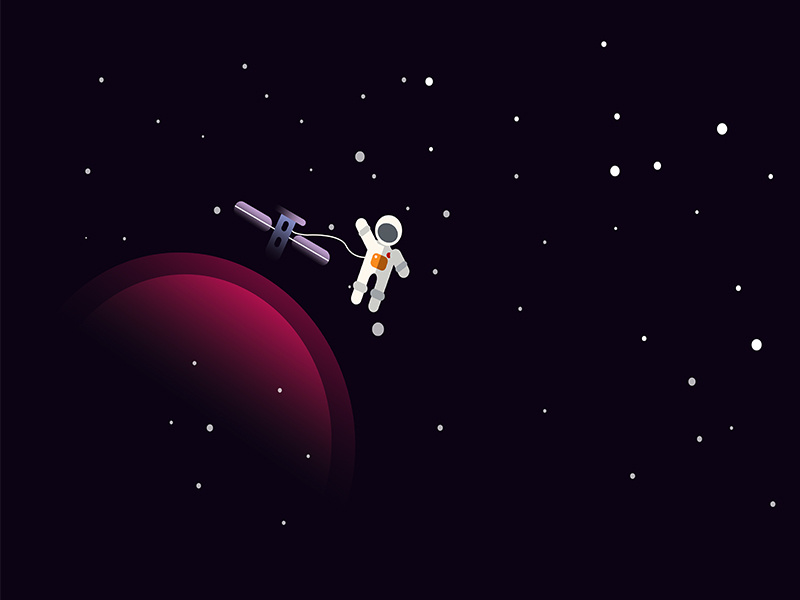Outer space is not completely empty. by Faruk ÖNDER on Dribbble