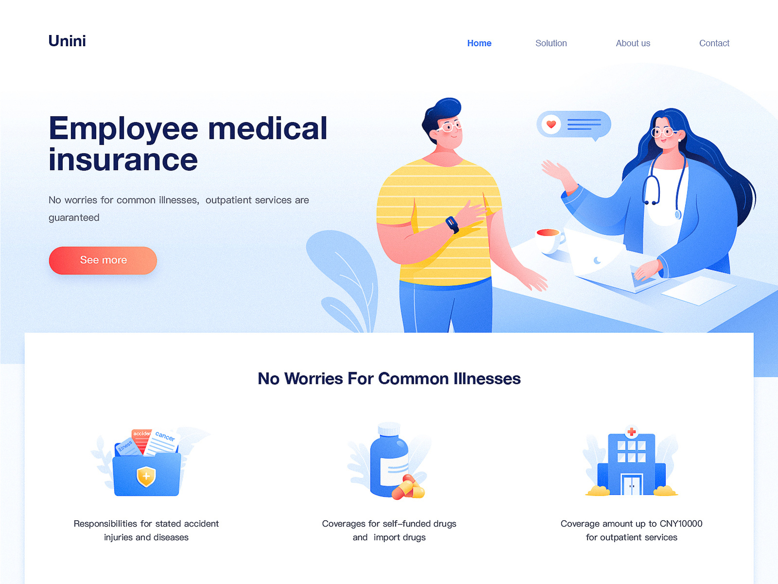 Medical Service Website 01 by Unini on Dribbble