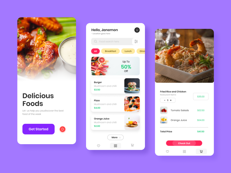 Food App UI Kit by Md Ferdous Mondol on Dribbble