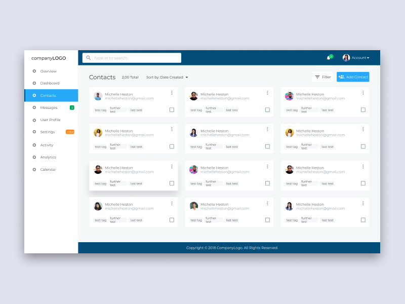 Dashboard by Kingsley Omin on Dribbble