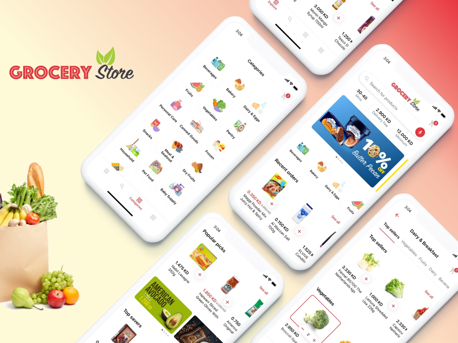 Grocery store Interface design by Shakeela Chikte on Dribbble
