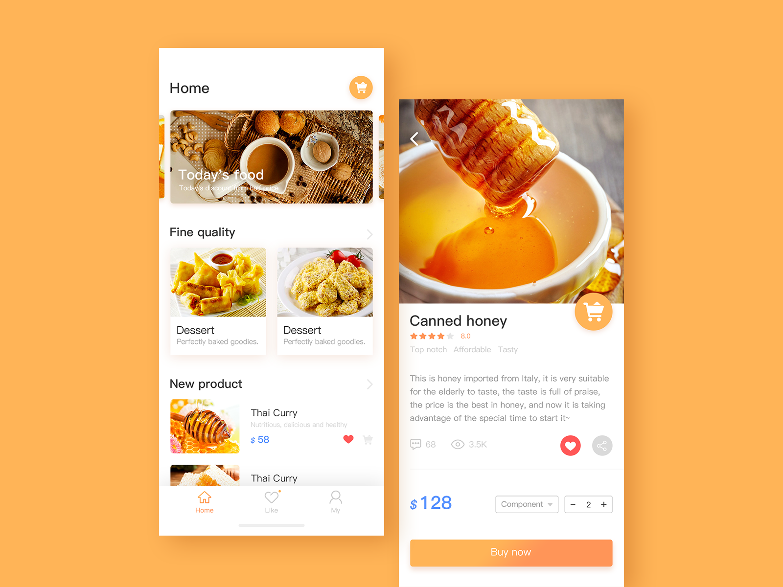Food application interface by Breeze on Dribbble