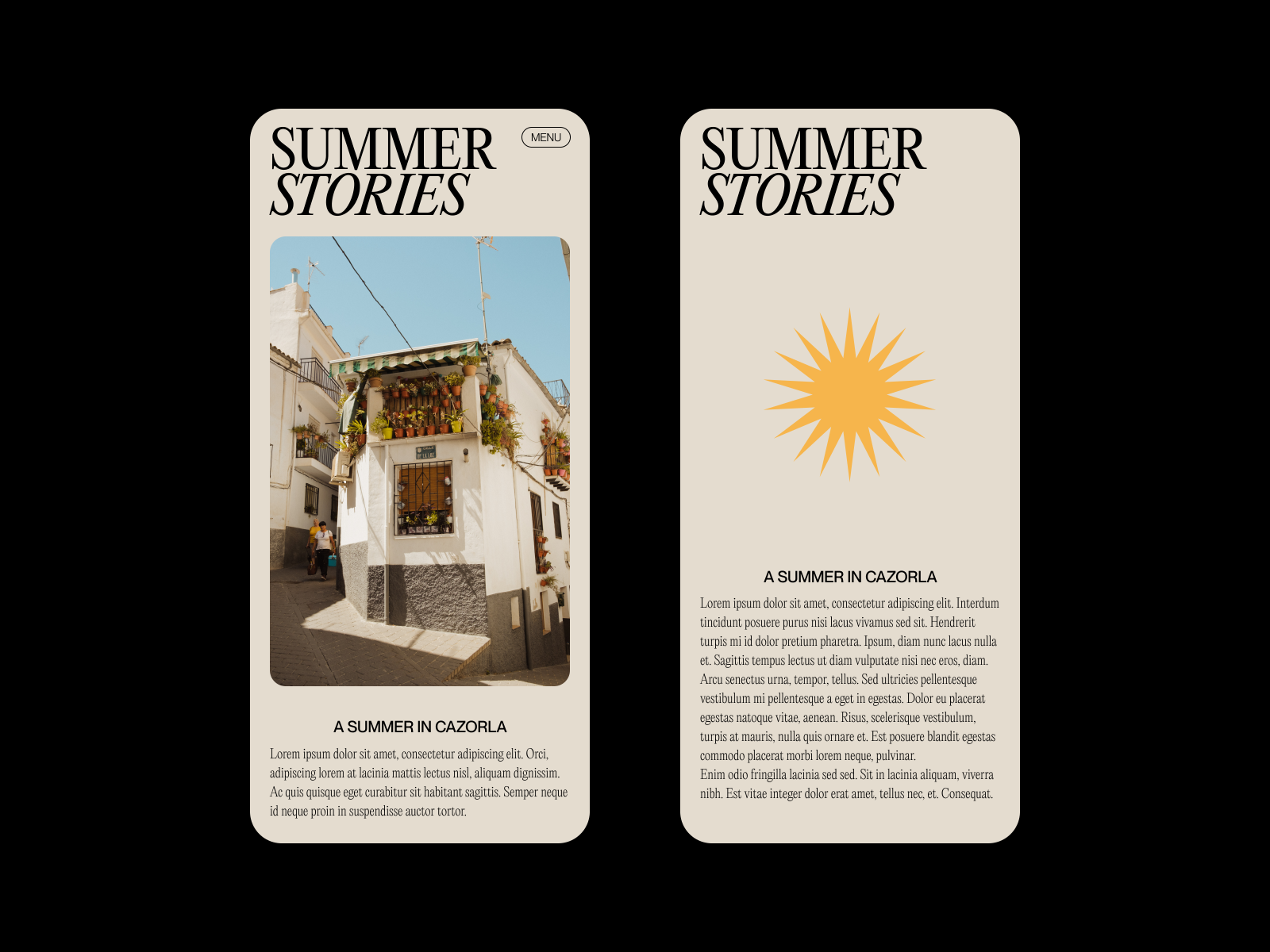 Summer Stories / Mobile Layout Exploration by Eduardo Santos on Dribbble