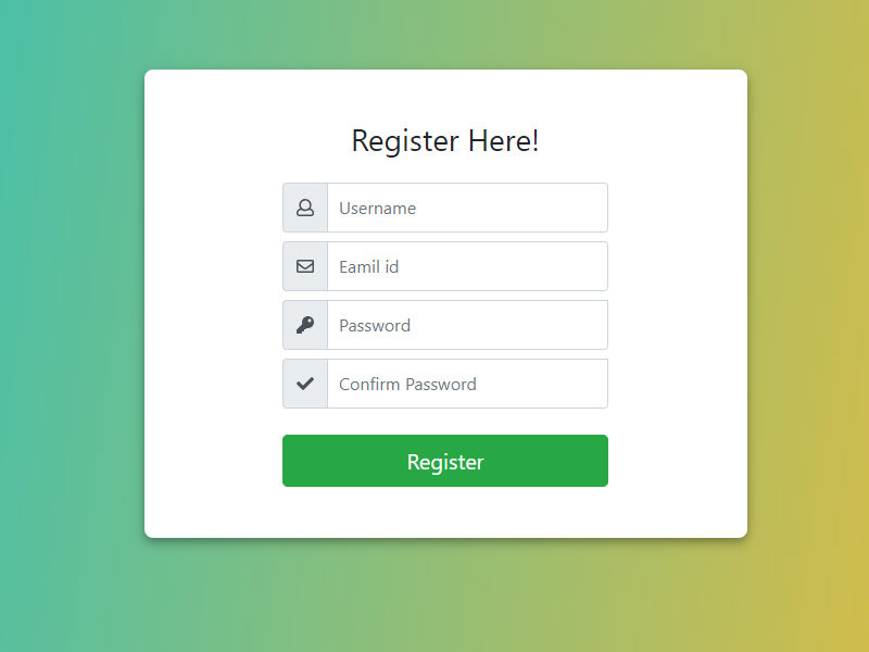 Clean Registration Form by Krupesh Anadkat on Dribbble