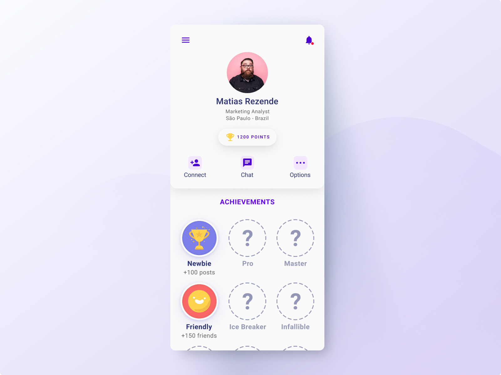 Profile Screen Achievements by Caio Teixeira on Dribbble