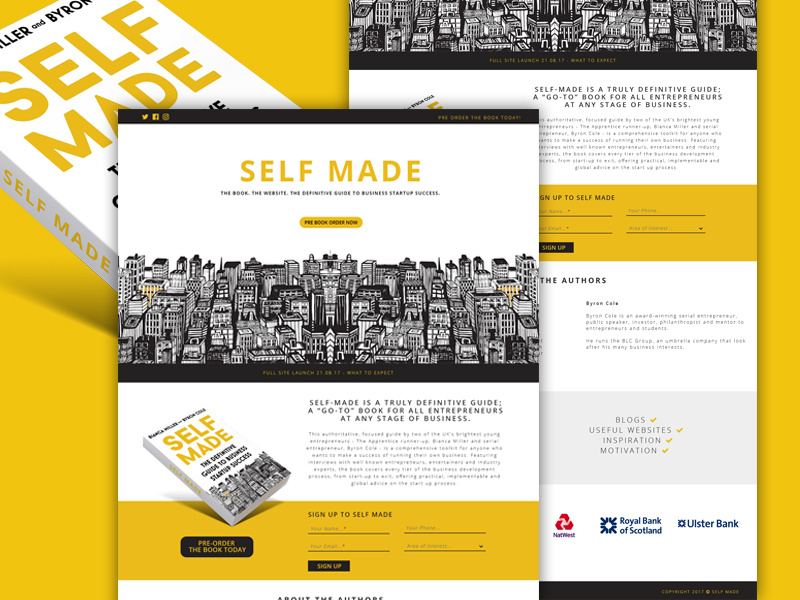 Self Made Book Landing Page by Daniel.LV on Dribbble