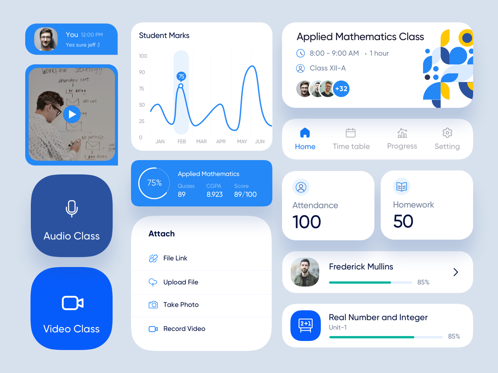 Class Room App Design components by Vivek Sati on Dribbble