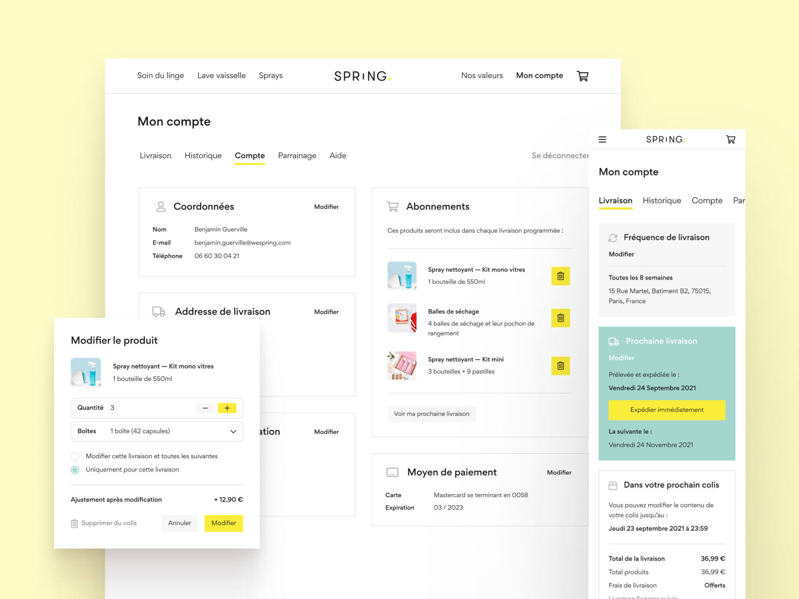 SPRiNG — Account management (2/2) by Nicolas Bigot on Dribbble