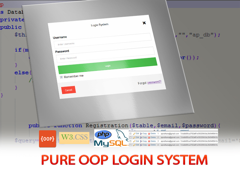 Login System (PURE OOP) by Alamin Prodhania on Dribbble