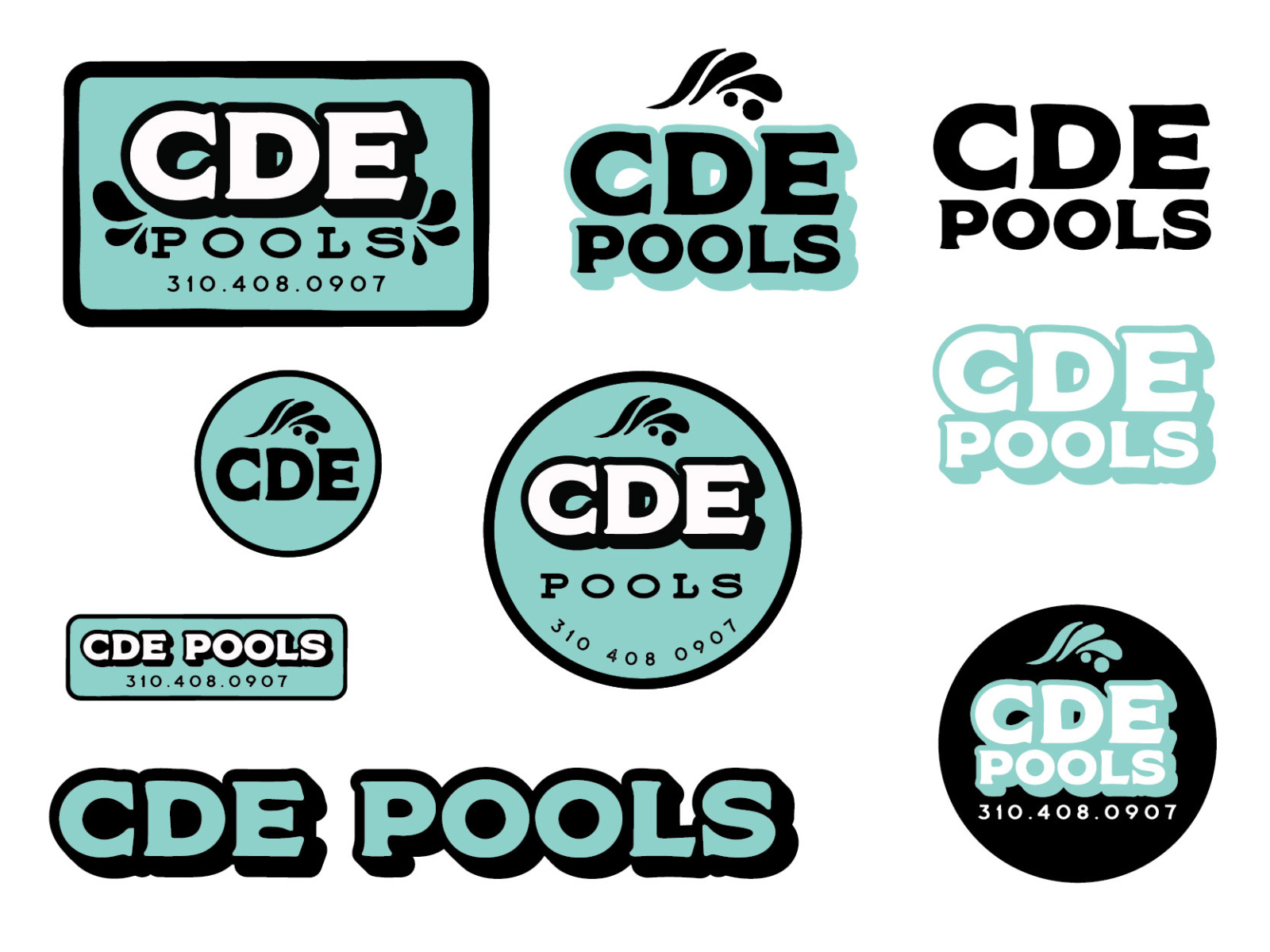 CDE Pools Logo Set by Jordis on Dribbble