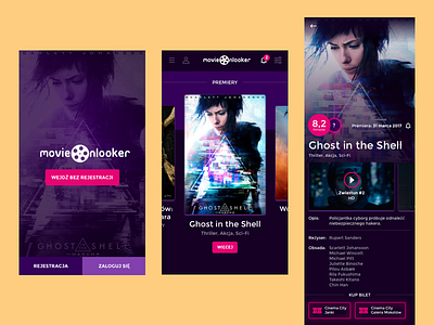 Movieonlooker Movie App by Klaudyna Bańczerowska on Dribbble