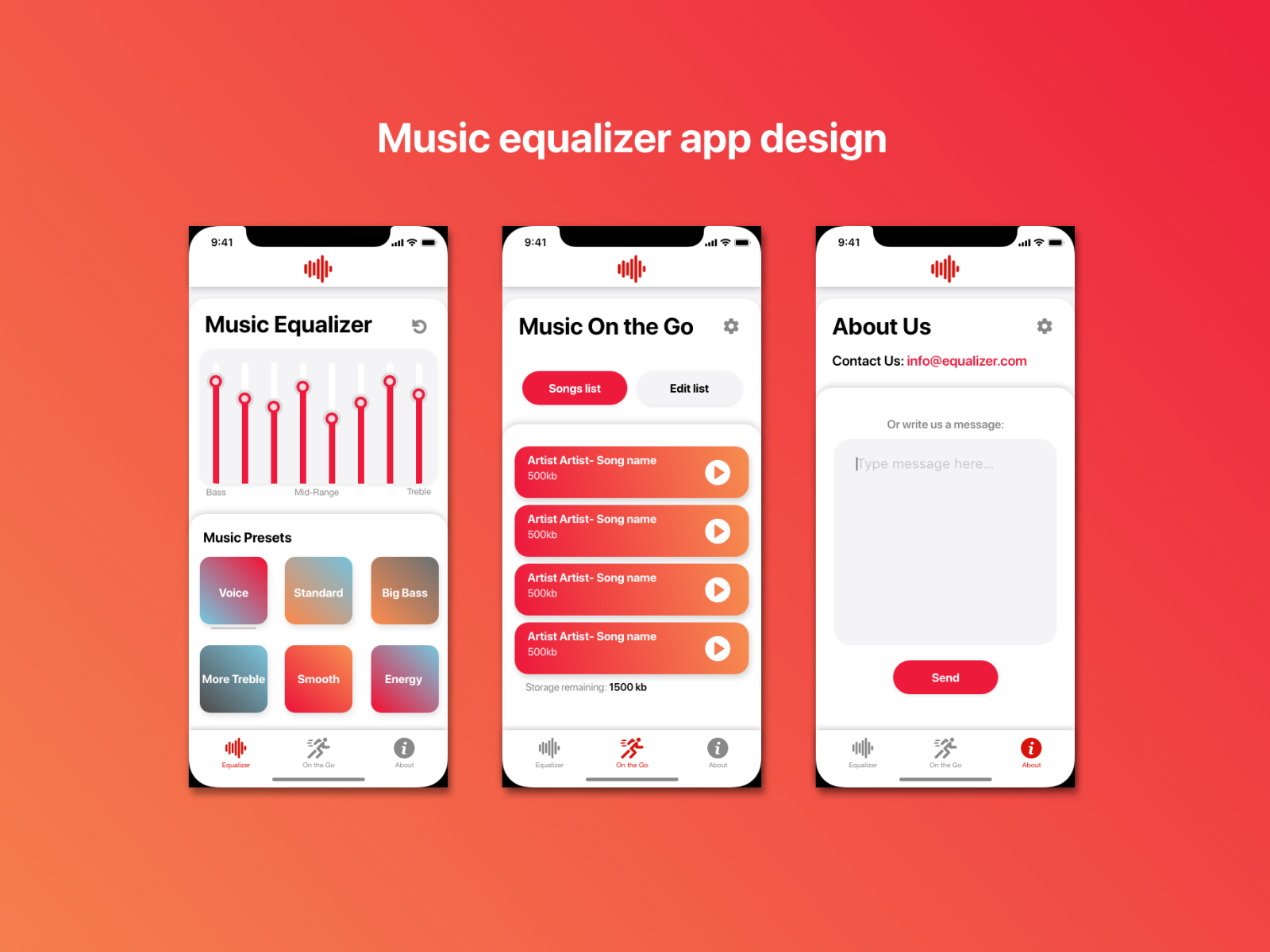 Equalizer app design by Nikolay Nikolov on Dribbble