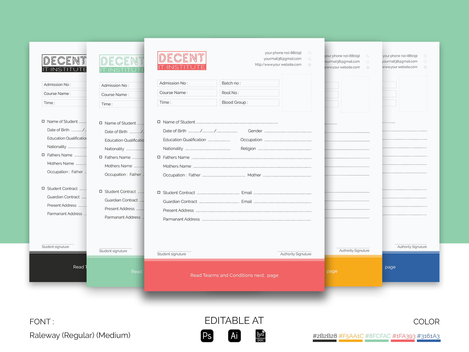 Admission Form by Imran Hasan Imu on Dribbble