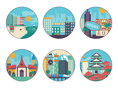 Cities Icons by Kelly Dern on Dribbble