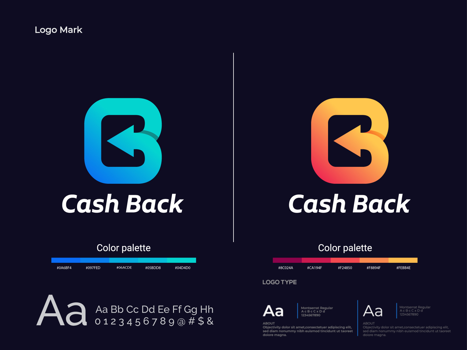 Negative space C + B + Back arrow logo mark - CB logo design by Jishan ...