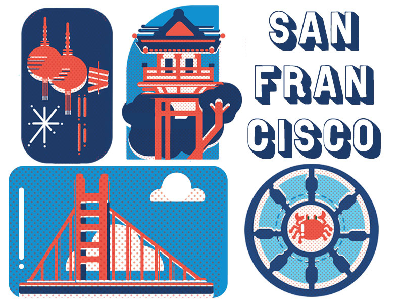 San Francisco Icons by Goldie Cai on Dribbble